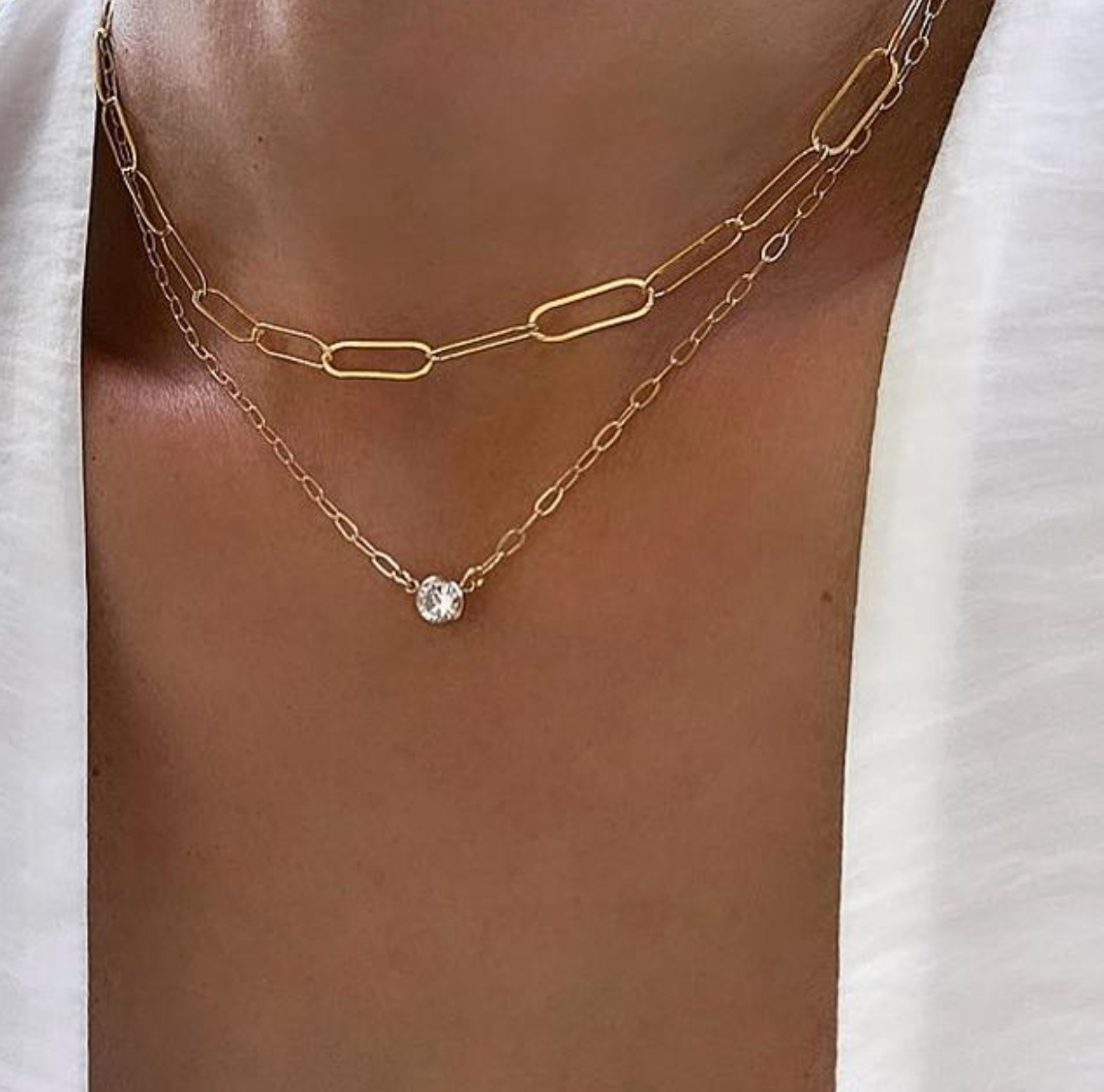 Lucy Stone Necklace - Gold, Silver | Misuzi